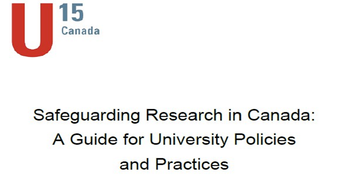 U15 Canada Provides Guidance on Leading Institutional Practices to ...